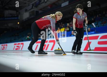 Northwest Territories second Sarah Koltun, right, and fourth Jo-Ann ...