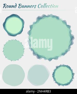 Abstract round labels. Circular backgrounds in purple, yellow, and ...