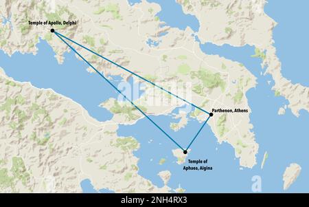 The sacred triangles in ancient Greece Stock Photo - Alamy