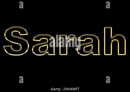 Female name . Gold 3D icon on black background. Decorative font ...