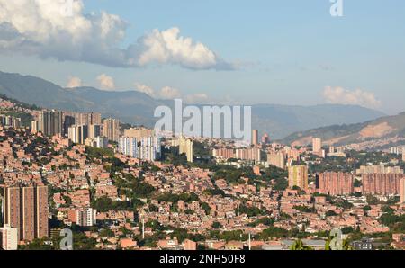 Panorama from Comuna 13, a neighborhood in Medellin. Antioquia ...