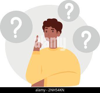 Confused man comparing options Stock Vector Image & Art - Alamy