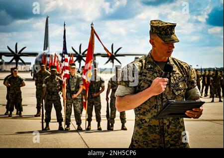 Retiring Officer U. S. Marine Major Michelle Macander (right ...