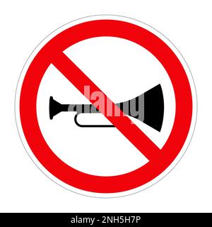Traffic sign NO HONKING on white background, illustration Stock Photo ...