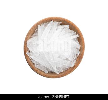 Menthol crystals on white background, top view Stock Photo - Alamy