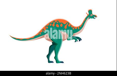 Cartoon lambeosaurus dinosaur character. Isolated vector herbivorous ...