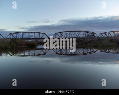 Historic Gillespie Dam Bridge and Gila River, Arizona Stock Photo - Alamy