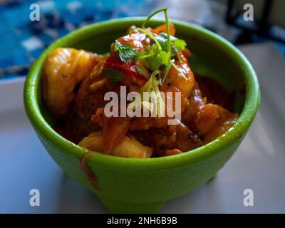 Traditional Puerto Rican dish made from plantain - chicken mofongo ...