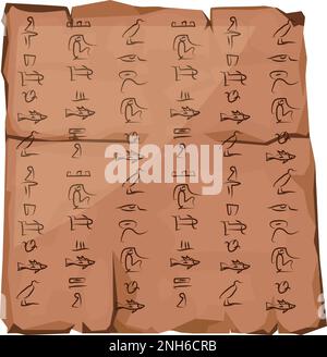 Ancient Egypt papyrus part cartoon vector illustration. Ancient paper ...