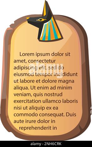 Stone board or clay tablet with anubis dog head and Egyptian ...