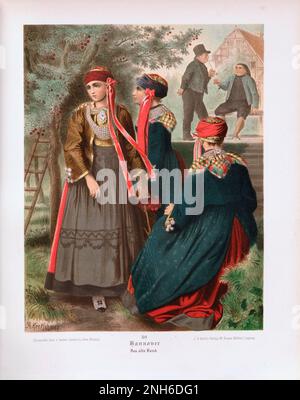 German folk costume. Hanover (German: Hannover). 19th-century ...