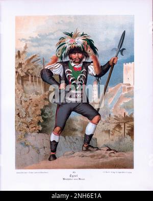 German folk costume. Tyrol (historical region in the Alps - in Northern ...
