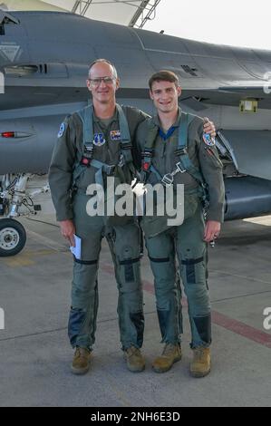1st Lt. Nathan Thomas, an active-duty F-16 student pilot, prepares his ...