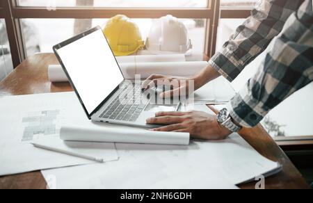 Construction drawings. Desk builder Stock Photo - Alamy