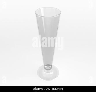 An empty pilsener shaped beer glass an isolated white studio background ...