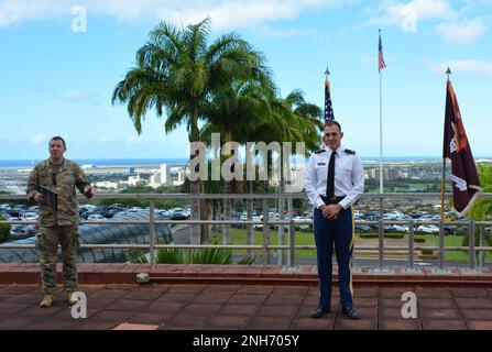 Promotion Ceremony for Sgt. Jordan Knudsen to Staff Sgt Stock Photo - Alamy