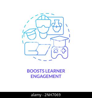 Boost learner engagement blue gradient concept icon Stock Vector Image & Art - Alamy