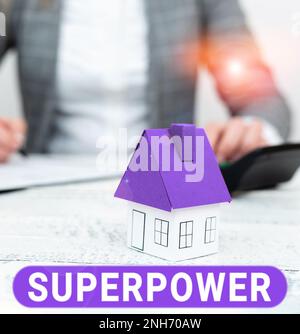 Conceptual display Superpower. Internet Concept a power or ability of a ...