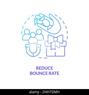 Bounce rate blue gradient concept icon Stock Vector Image & Art - Alamy