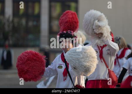 Gender-Bending Cheerleader Dance: Unconventional Carnival Fun Stock ...