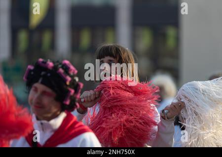 Gender-Bending Cheerleader Dance: Unconventional Carnival Fun Stock ...
