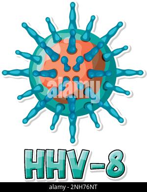 Human herpesvirus 8 (HHV 8) on white background illustration Stock ...