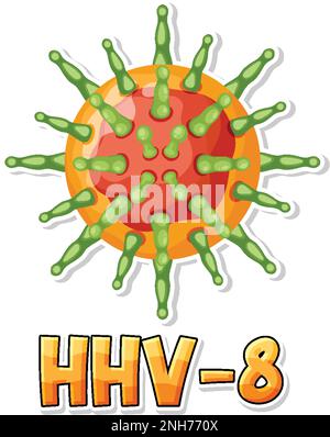 Human herpesvirus 8 (HHV 8) on white background illustration Stock ...