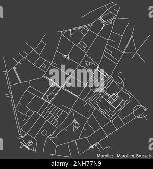Street roads map of the MAROLLES-MAROLLEN QUARTER (MAROLLENWIJK ...