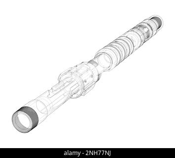 Outline drawing or sketch of cylindrical device Stock Photo - Alamy