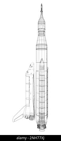 Rocket carrying space shuttle Stock Photo - Alamy