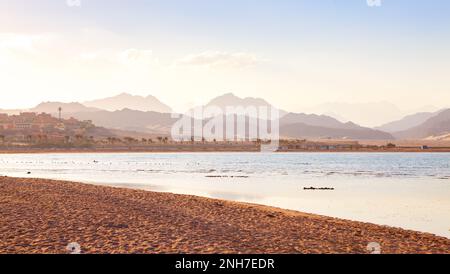 Nabq coast in the north of Sharm El Sheikh, with views across the Aqaba ...