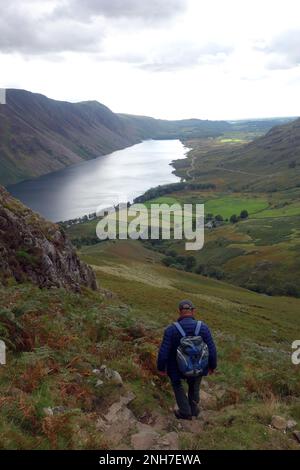 Bowderdale & Wast Water Lake from the Ridge Path in the Crags on the ...