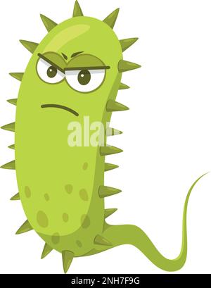 Vibrio cholerae cartoon character design with mad face. Vector ...