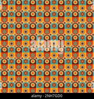 Funky Multi-Coloured Hippie Flower Power Pattern Stock Photo - Alamy