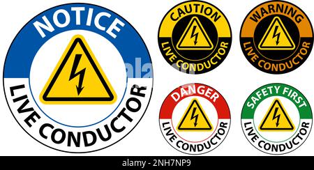 Danger Live Conductor Sign On White Background Stock Vector Image & Art ...
