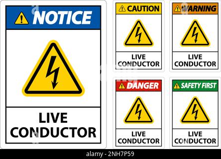 Danger Live Conductor Sign On White Background Stock Vector Image & Art ...
