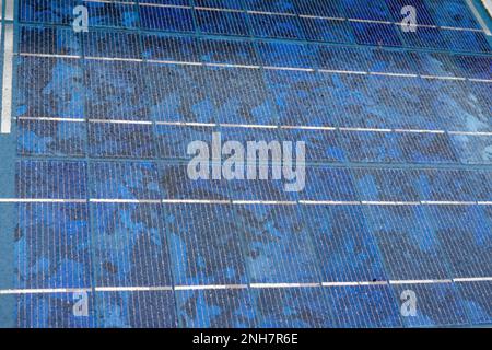 The texture of the solar battery. Fragment of a section of solar ...