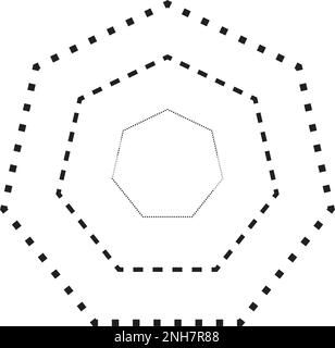 Tracing heptagon shape symbol, dashed and dotted broken line element ...