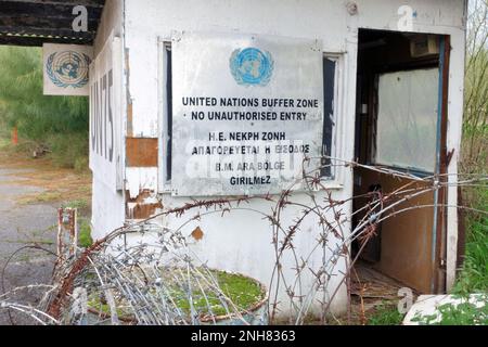 NICOSIA, CYPRUS, JANUARY 31 2023: Check border point for crossing to ...
