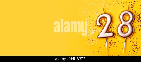 28 years celebration. Greeting banner Stock Photo - Alamy