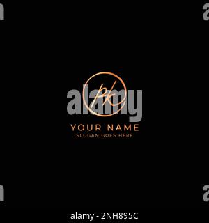 Initial Letter PK Logo - Handwritten Signature Logo - Minimal Vector ...