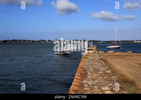 Jetty at Port Dillon and the Riviere d'Auray from Pointe du Blair ...