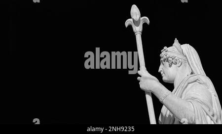 Maria Luisa Duchess of Lucca marble statue with lily scepter symbol of ...