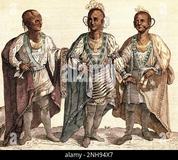 Three Cherokee chiefs who visited London, England, in 1762, and met ...