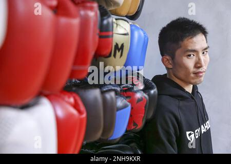 Boxing coach Raymond Poon Kai-ching in Verano Boxing Club at Sai Ying ...