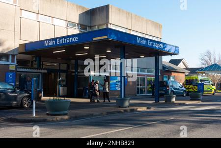 Eastbourne district general NHS hospital Emergency department, young ...