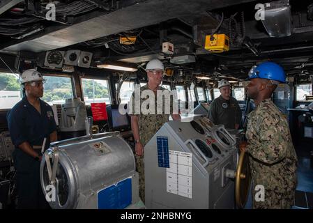 YOKOSUKA, Japan (July 8, 2022) – Rear Admiral Carl Lahti arrives a ...