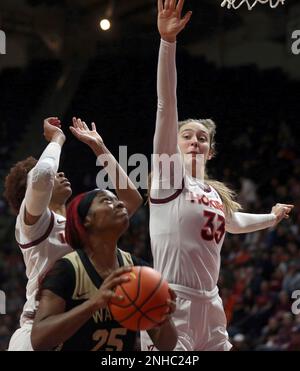 Virginia Tech's Elizabeth Kitley and D'asia Gregg block a shot by LSU's ...