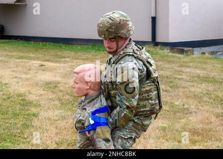 U.S. Army Spc. Arlen Jensen, assigned to the 650th Military ...
