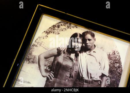 Scott Gabaldon, the chairman of the Mishewal Wappo tribe, high above ...